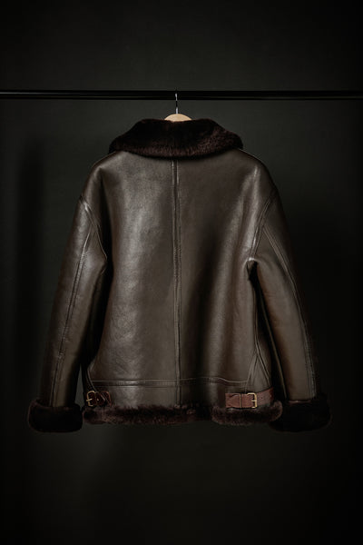 Rose Anvil X GORAL Shearling Aviator Jacket Horween Chromexcel Leather